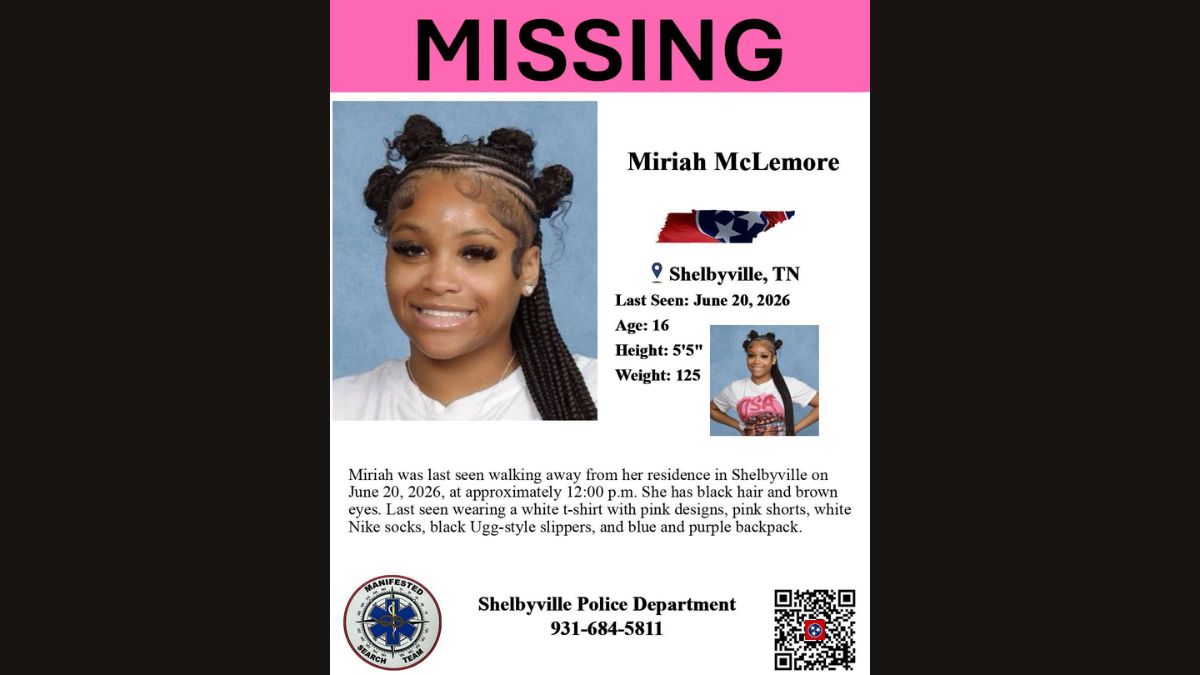 Shelbyville, TN: 16-Year-Old Miriah McLemore Missing Since June 20 ...